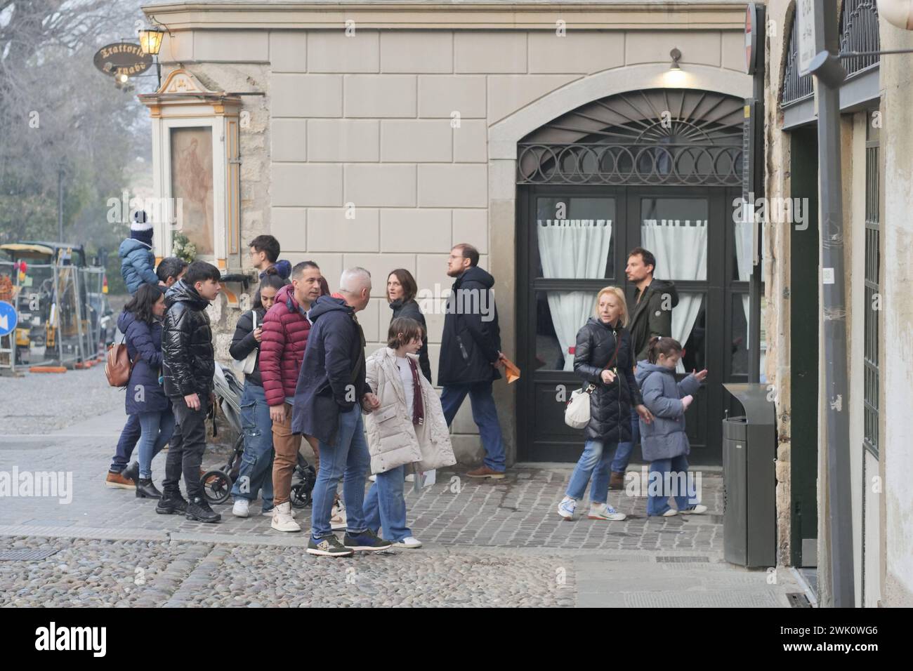Bergamo, Italy. 17th Feb, 2024. Bergamo has many people in the streets ...