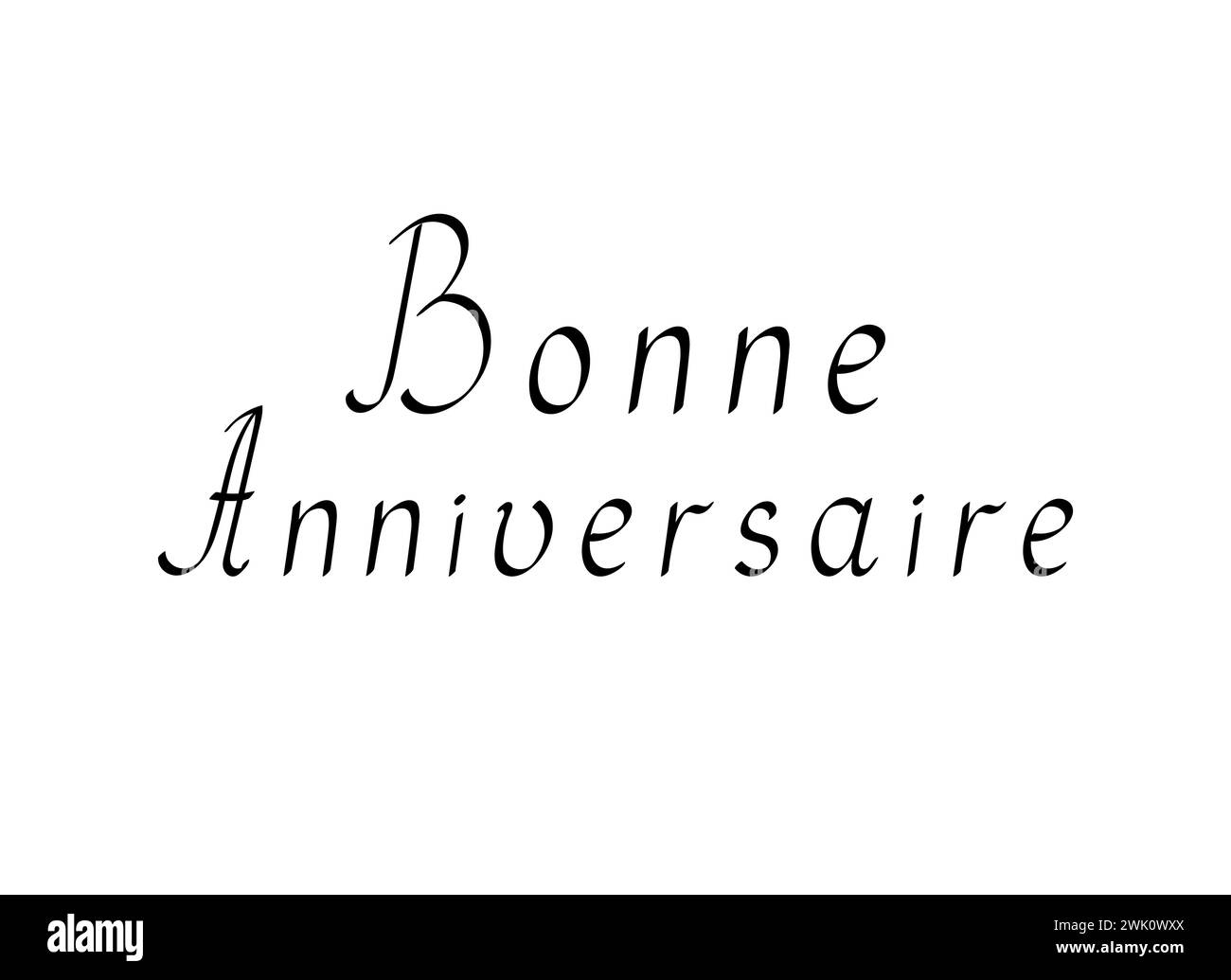 Happy birthday in French, Bonne Anniversaire phrase hand written ...
