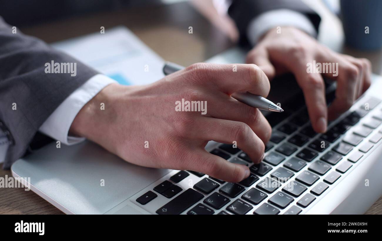 Business work, typing on the keyboard, office work Stock Photo - Alamy