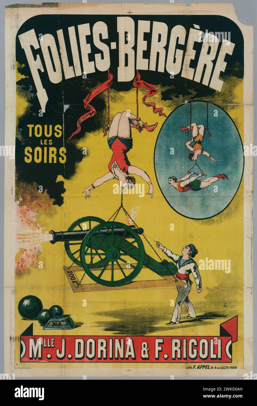 Anonymous, Folies-Bergere/ All/ Les/ Soirs/ Miss J. Dorina & F. Ricoli ...