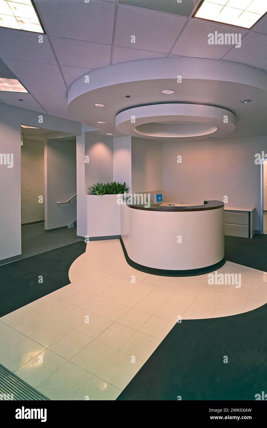 A new interior reception room in a commercial building, circa February ...