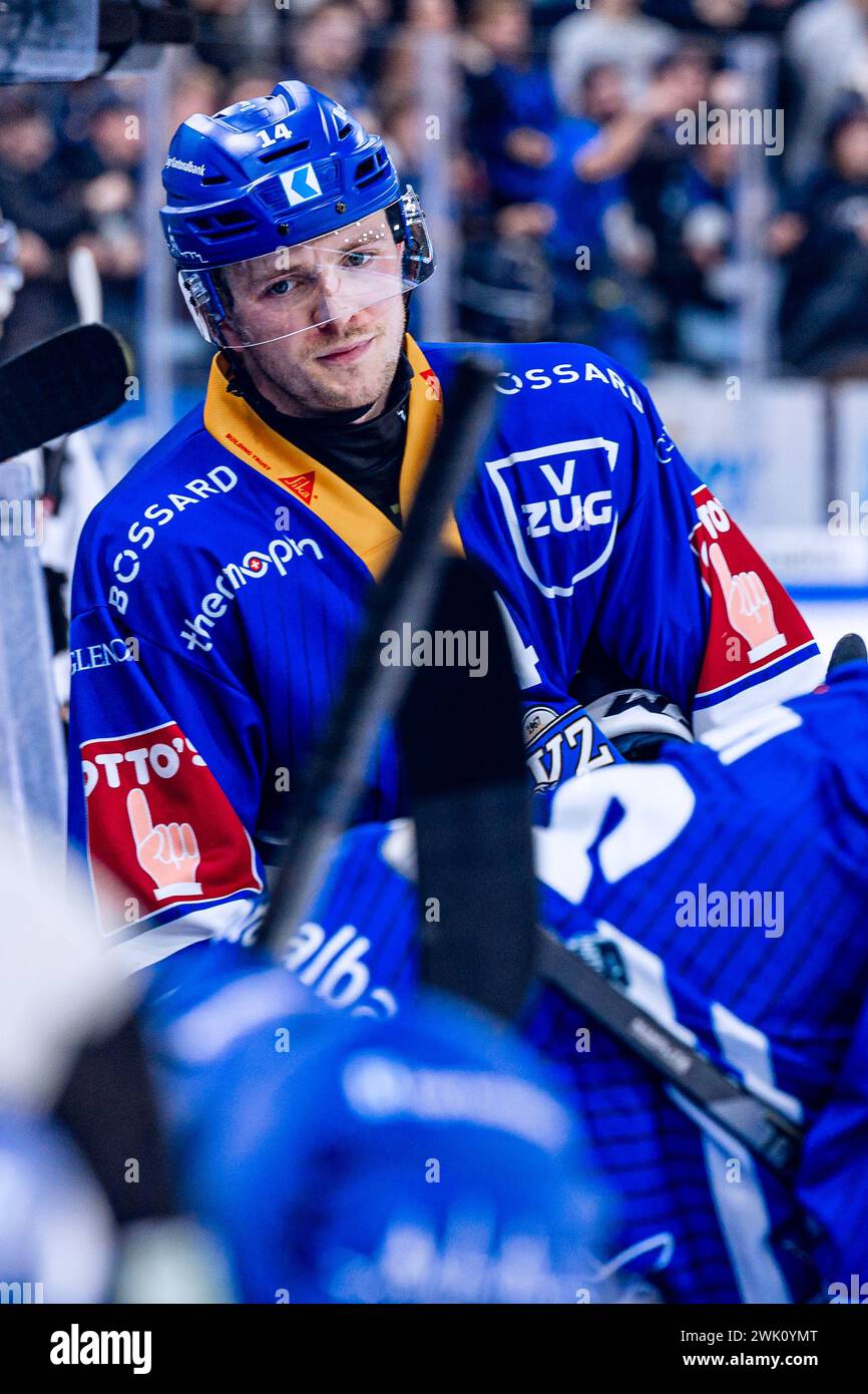 Livio Stadler #14 (EV Zug) during the National League Regular Season ...