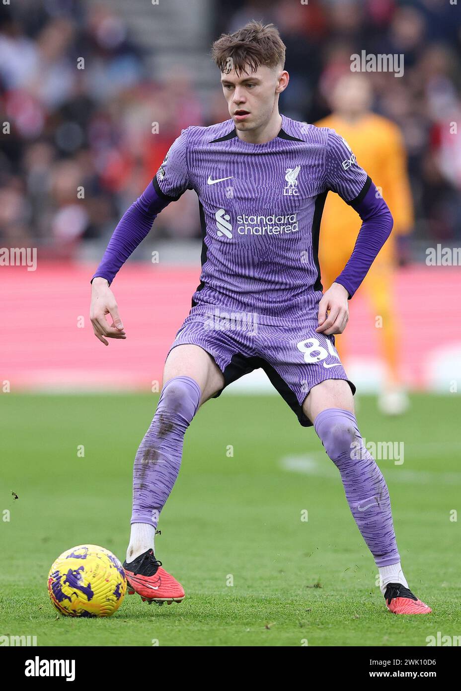 London, UK. 17th Feb, 2024. Conor Bradley of Liverpool during the ...