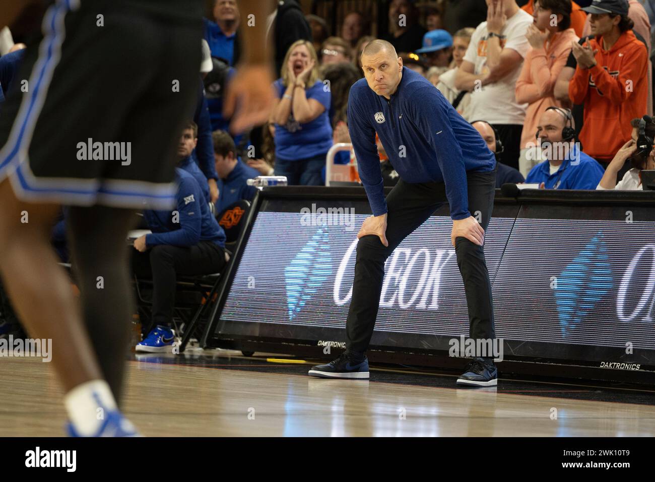 BYU head coach Mark Pope stands on the baseline in the second half of ...
