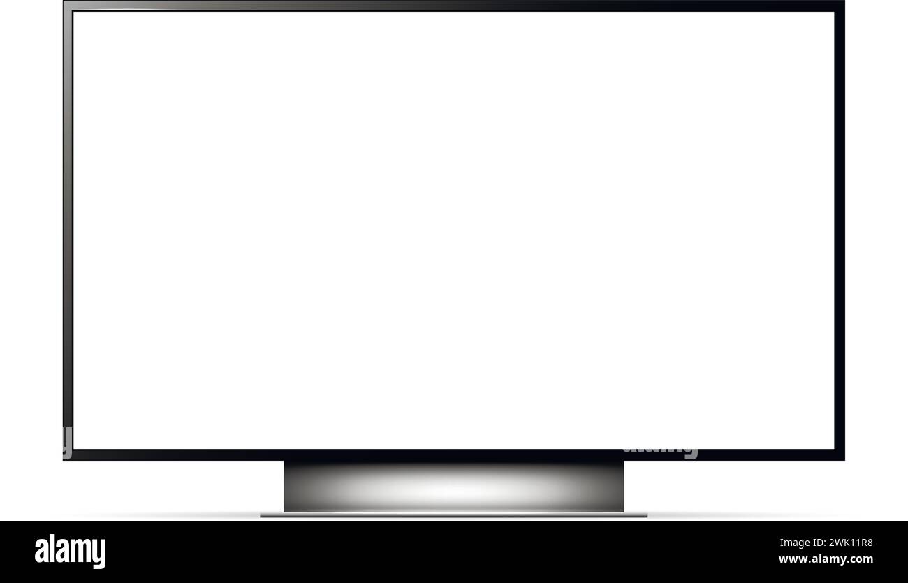 Realistic tv screen. Blank television template Stock Vector Image & Art ...