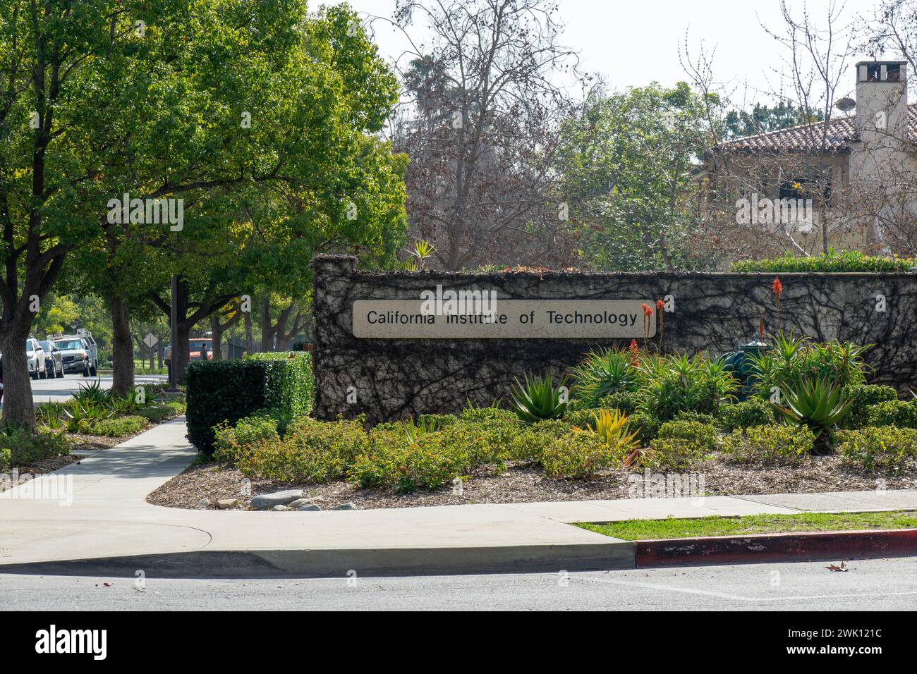 The Caltech sign at one of the entrances to the campus Stock Photo - Alamy