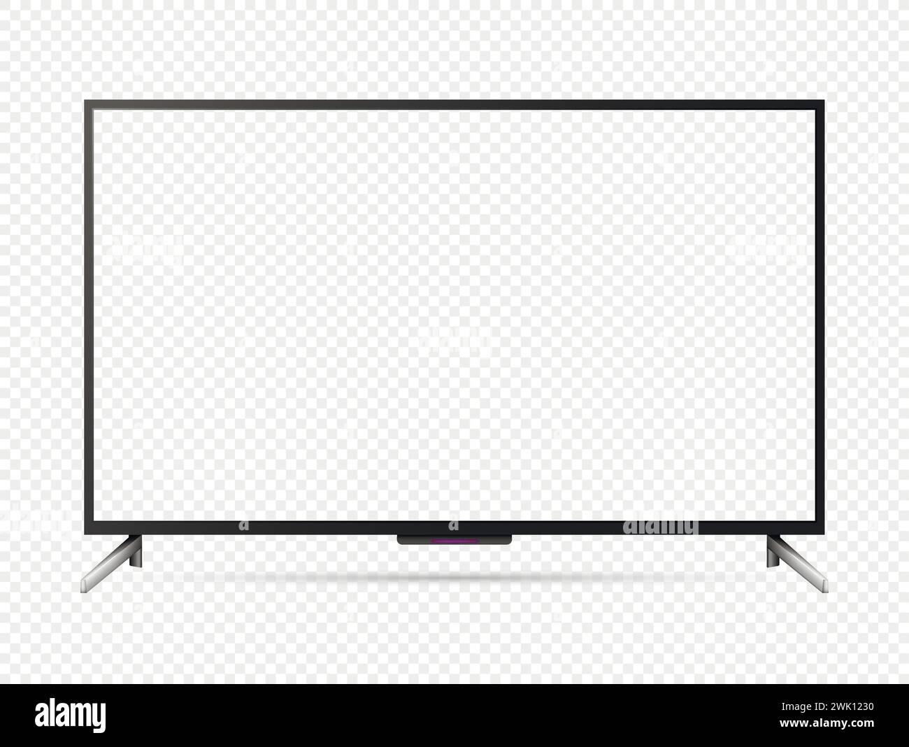 Realistic smart tv with transparent screen isolated on transparent ...