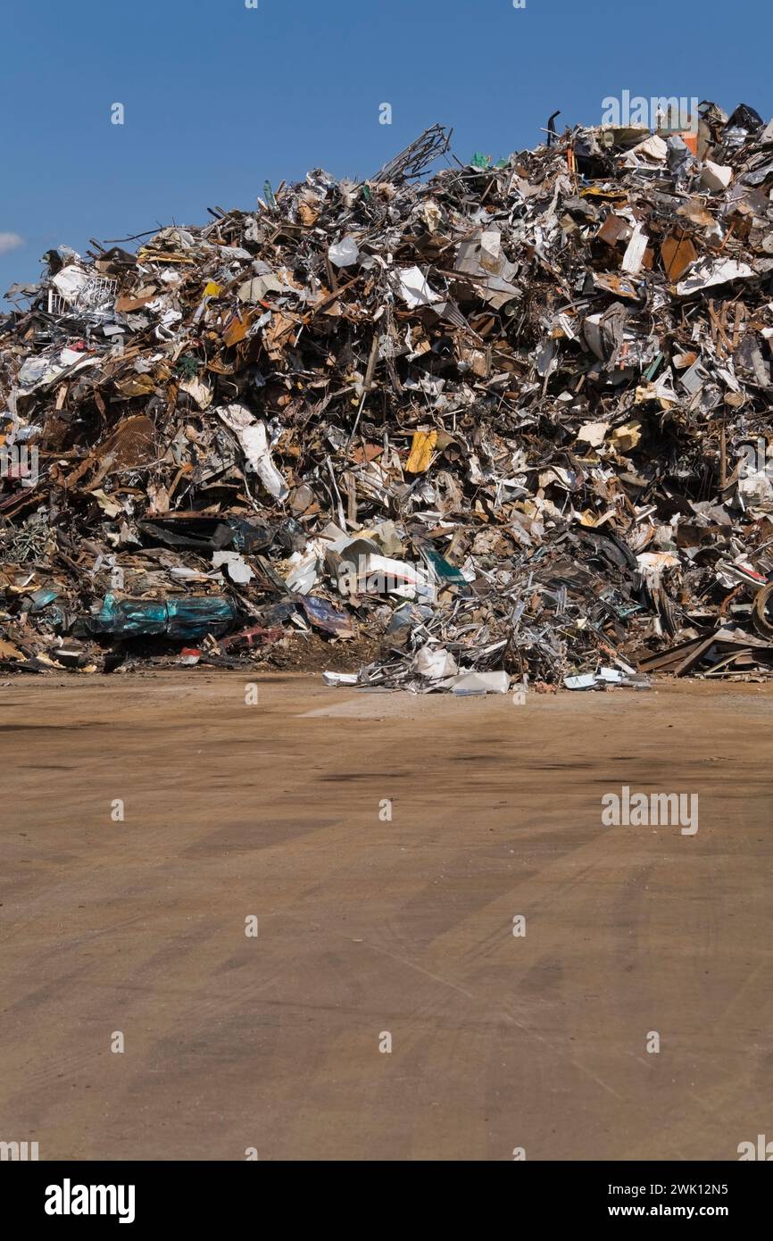 Pile of discarded metal household and Industrial items at scrap metal ...