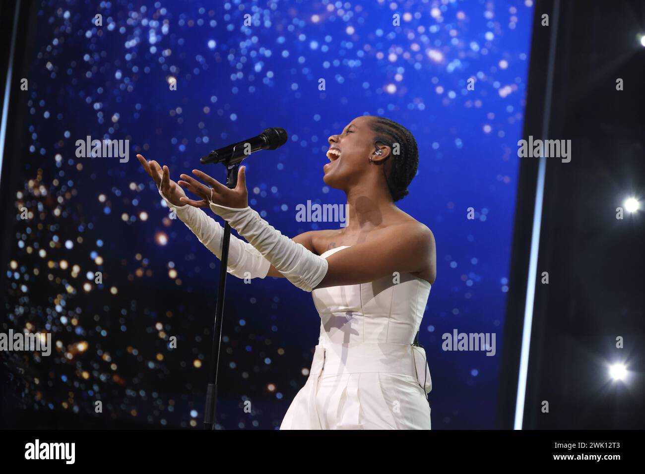 Saba, aka Saba Lykke Oehlenschlaeger, performs after the end of Dansk ...