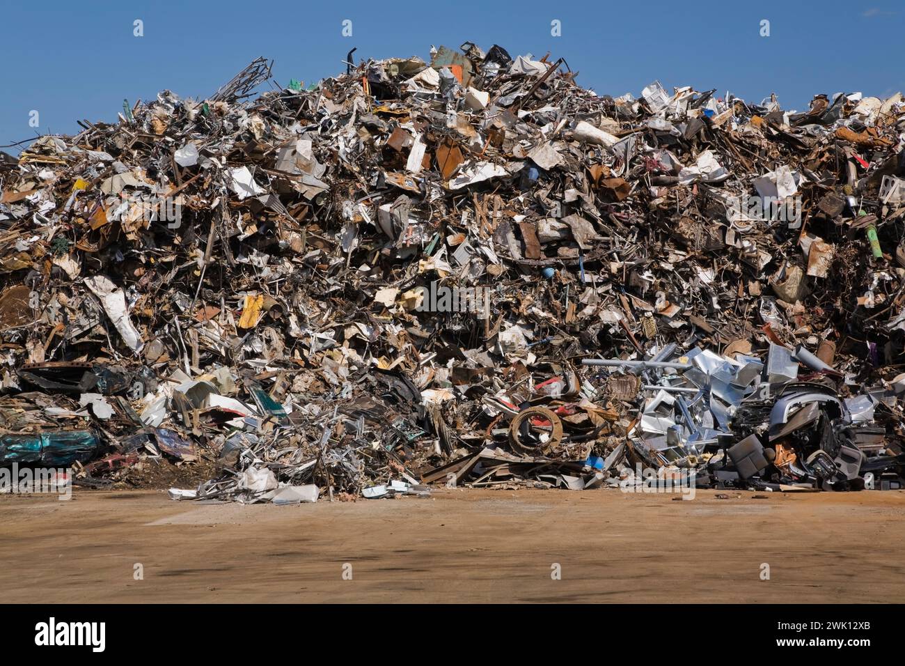 Pile of discarded metal household and Industrial items at scrap metal ...