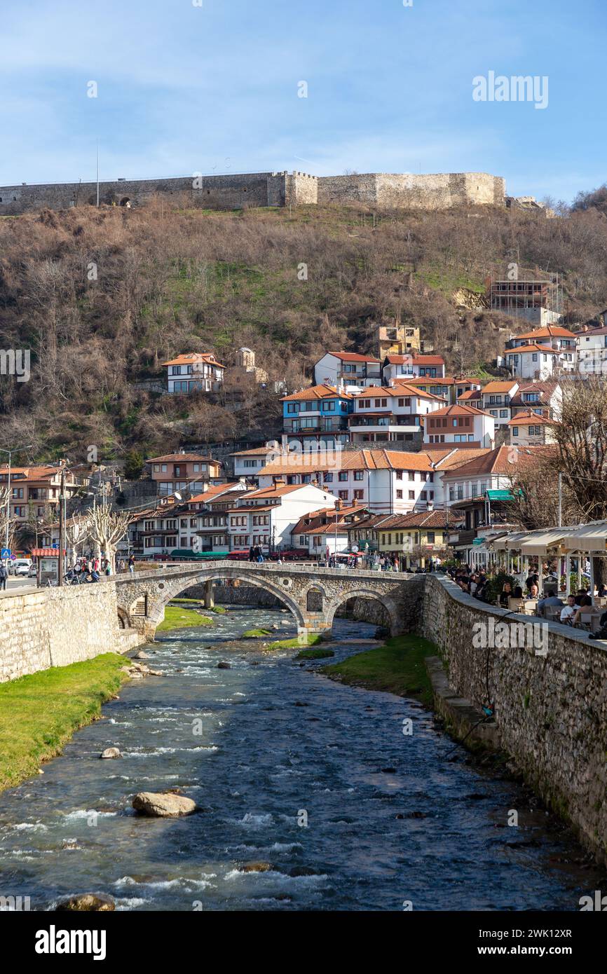 Prizren, Kosovo - 6 FEB 2024: The old stone bridge in Prizren, Kosovo ...
