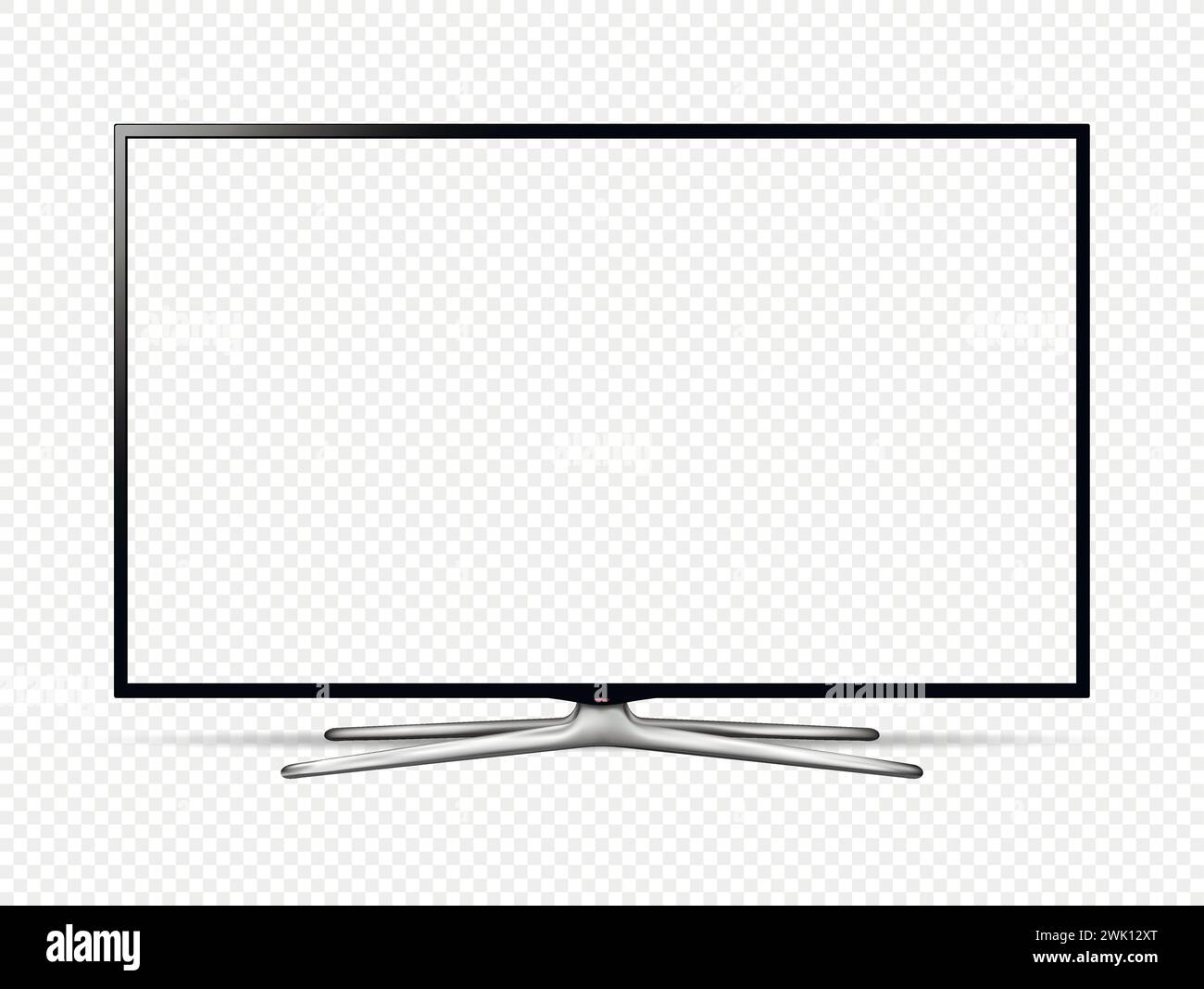 Realistic smart tv with transparent screen isolated on transparent ...