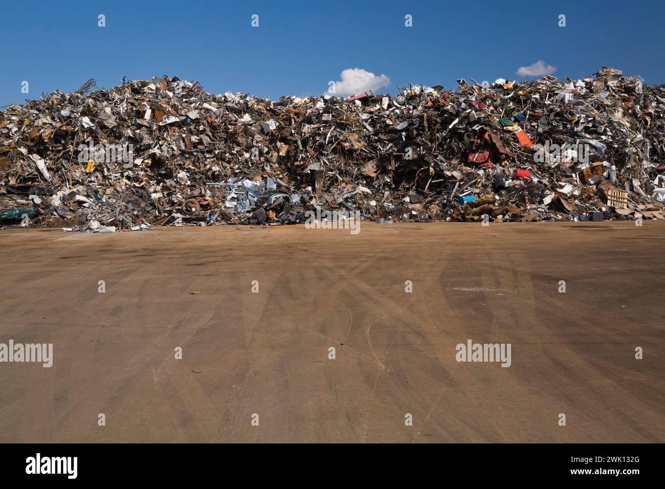 Pile of discarded metal household and Industrial items at scrap metal ...