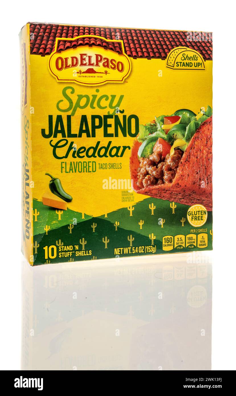 Winneconne, WI - 10 February 2024: A package of Old El Paso spicy ...
