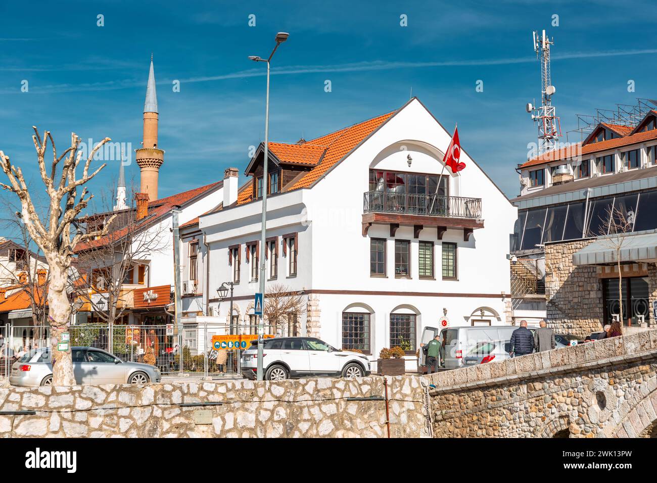 Prizren, Kosovo - 6 FEB 2024: The Turkish Consulate building on the ...