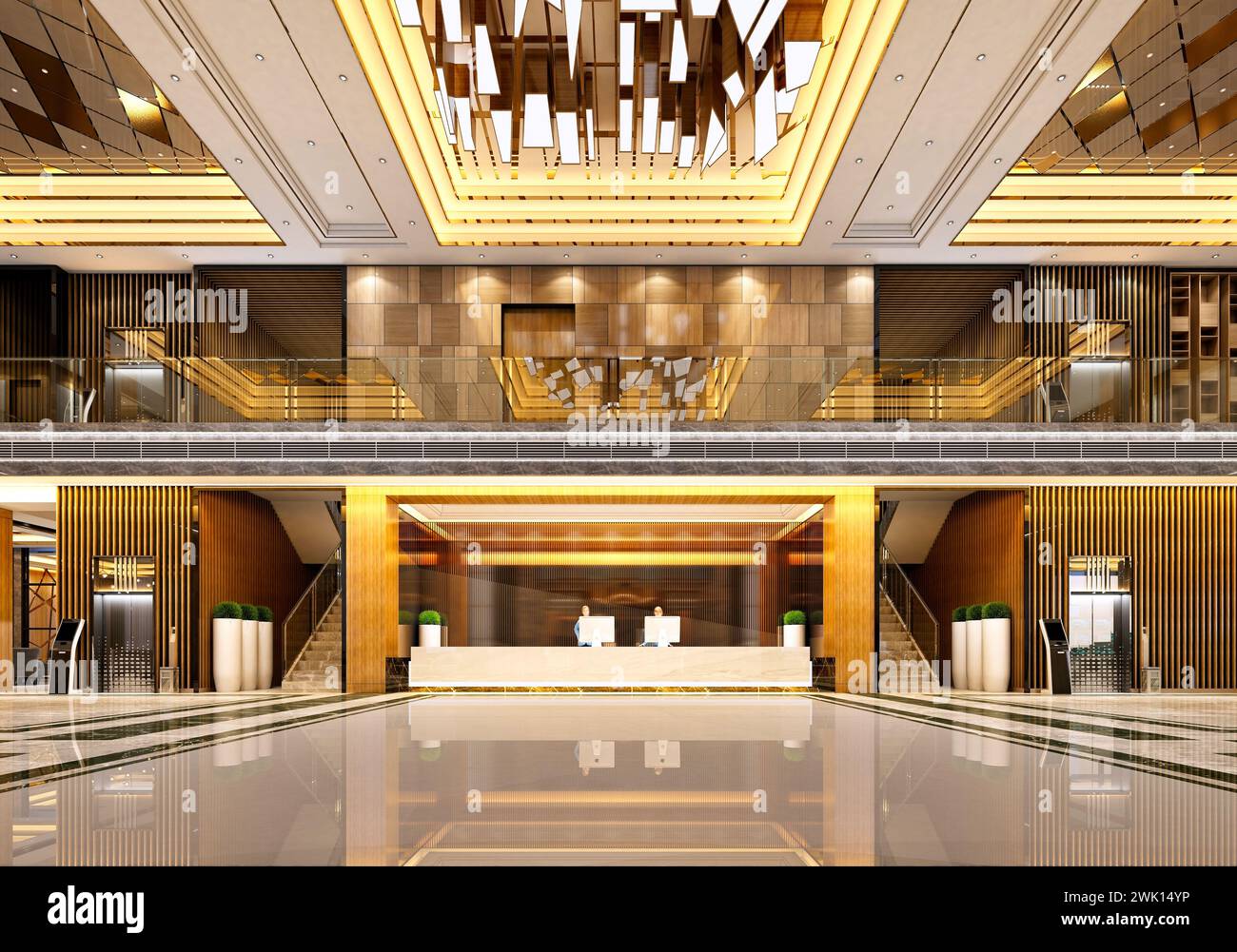 3d render of building entrance lobby interior Stock Photo - Alamy