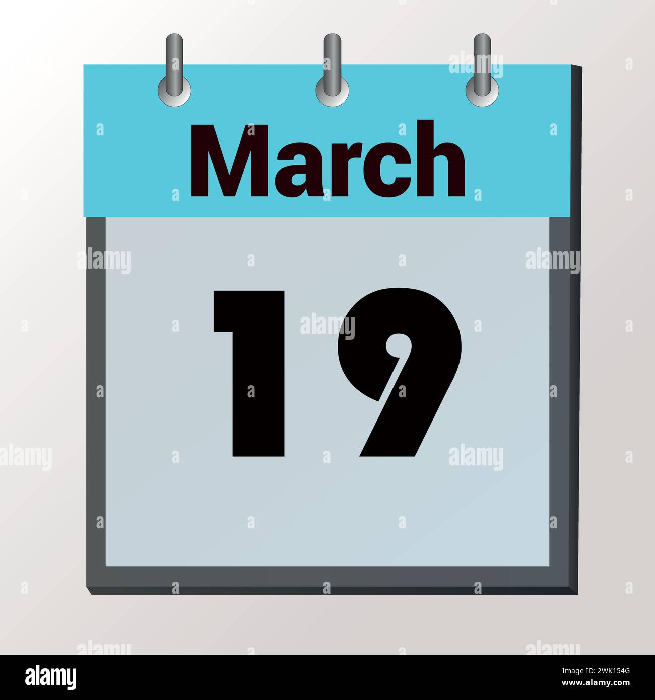 day on the calendar, vector image format, March 19 Stock Vector Image ...