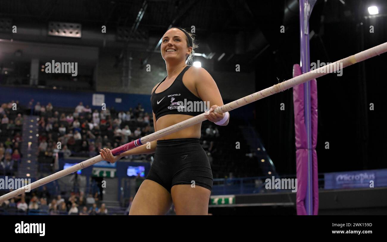 Birmingham England -17-2-2024 :Tilly HOOPER 5th 4.21m Womens Pole Vault ...
