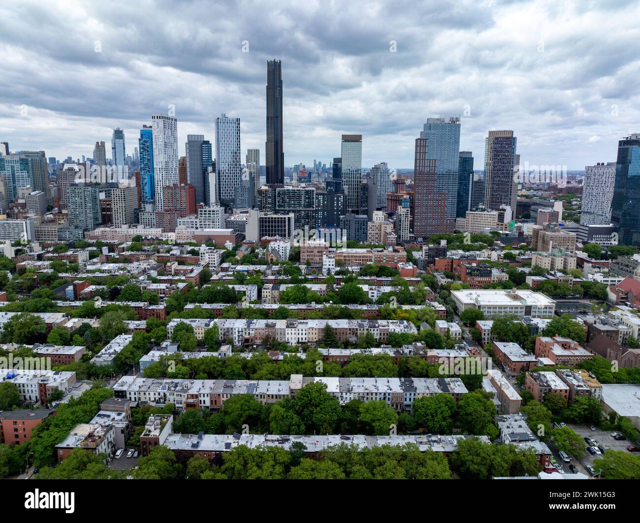 Aerial view of the downtown Brooklyn skyline in New York City Stock ...