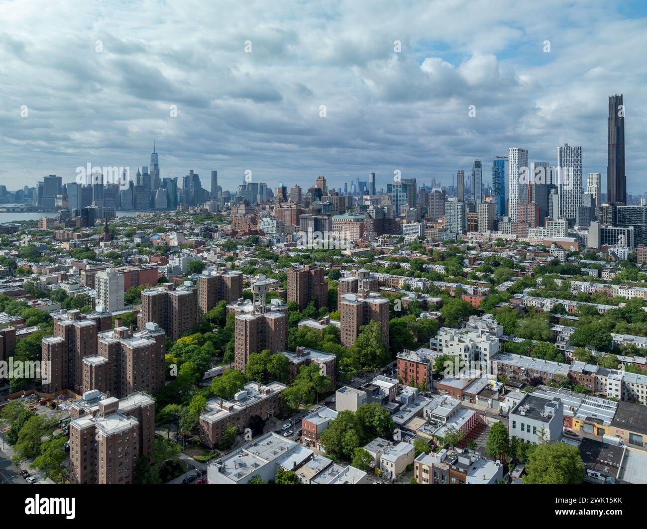 Aerial view of the downtown Brooklyn skyline in New York City Stock ...