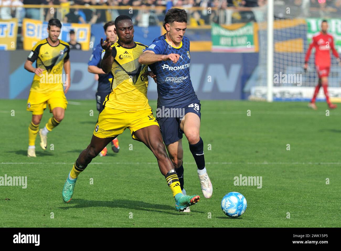 Parma, Italy. 17th Feb, 2024. Idrissa Toure' (Pisa) and Alessandro ...