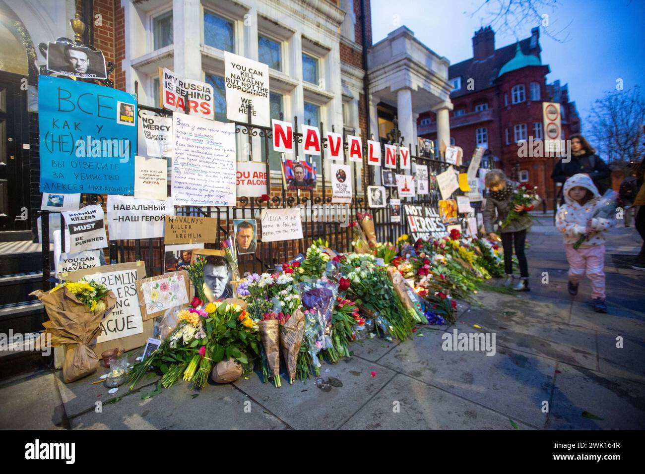 London, England, UK. 17th Feb, 2024. Floral tributes Alexei Navalny ...