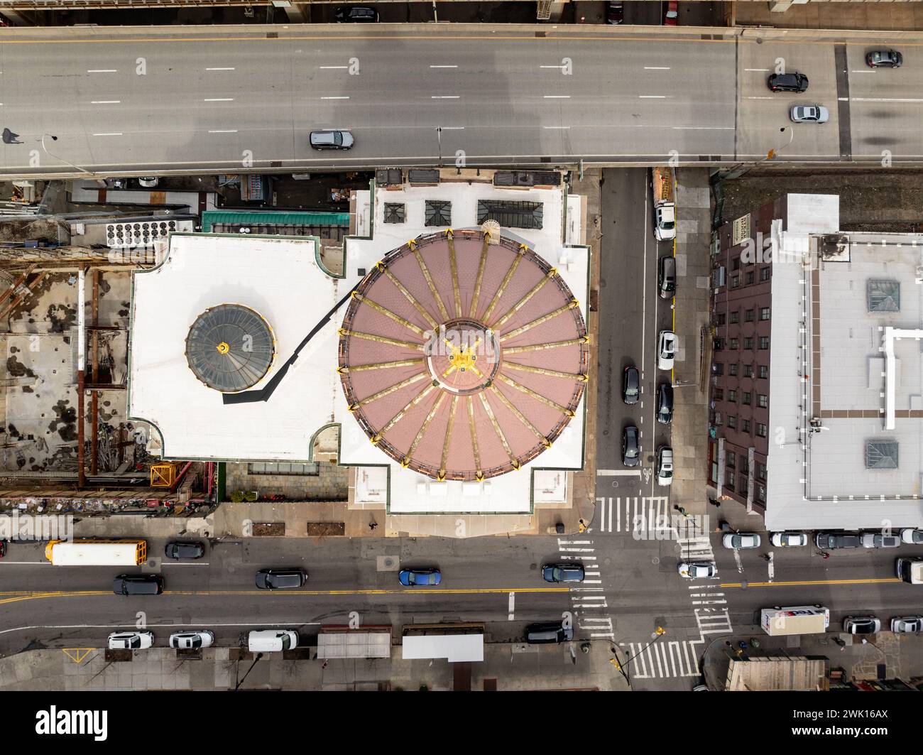 Aerial view of the Williamsburgh Savings Bank building in Brooklyn, New ...