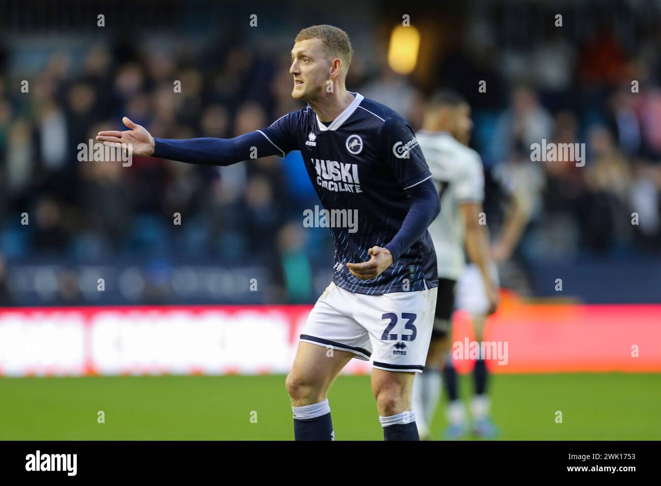London, UK. 17th Feb, 2024. Millwall midfielder George Saville (23 ...