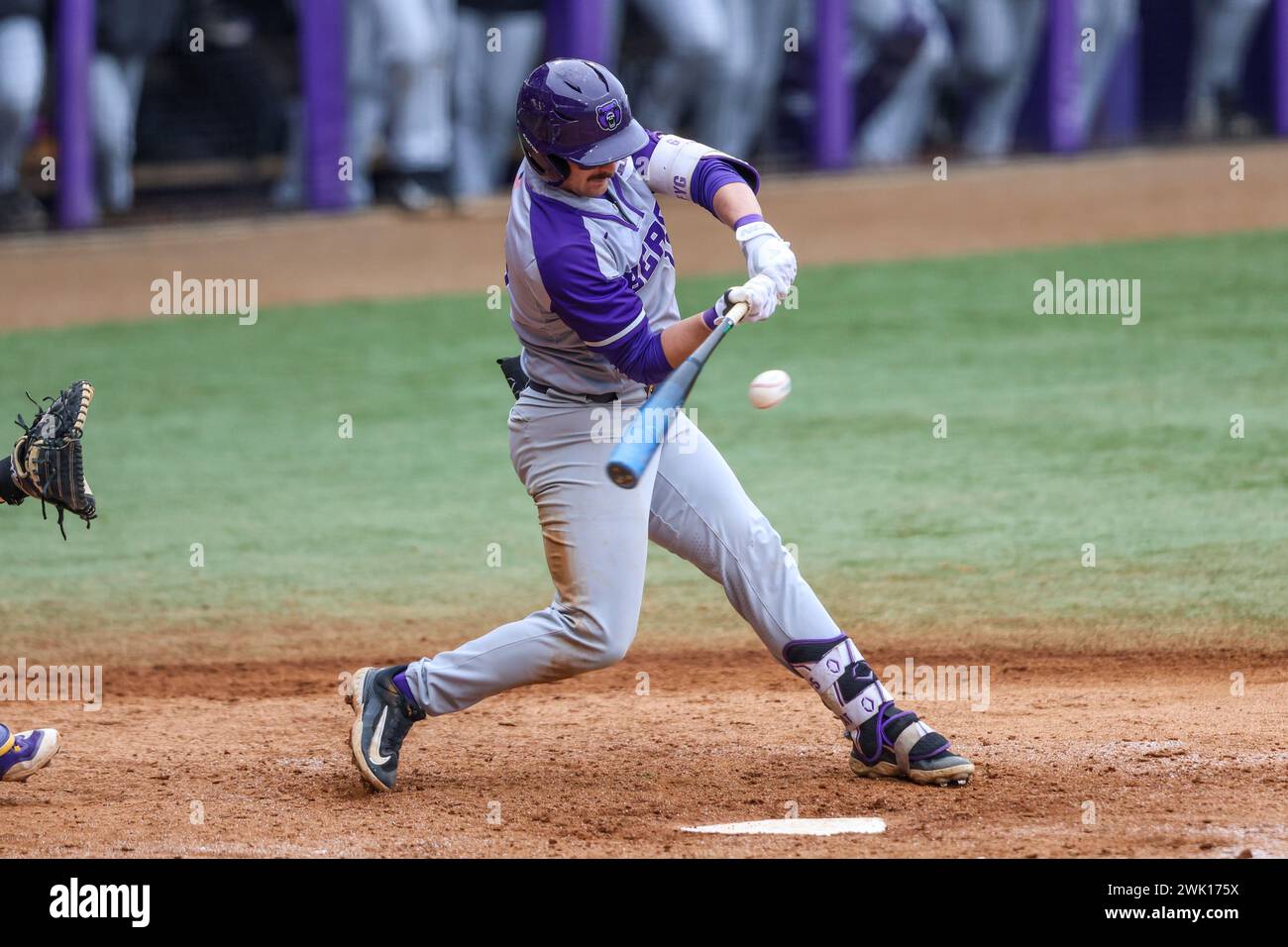 February 17, 2024: Central Arkansas' A.J. Mendolia (13) tries for a ...