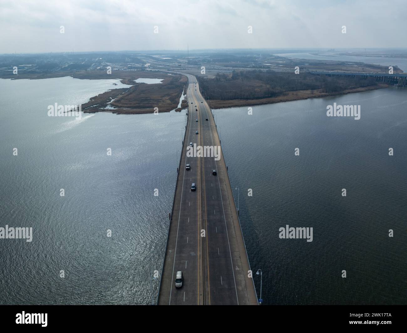 Aerial view of Victory Bridge, a highway bridge in the U.S. state of ...