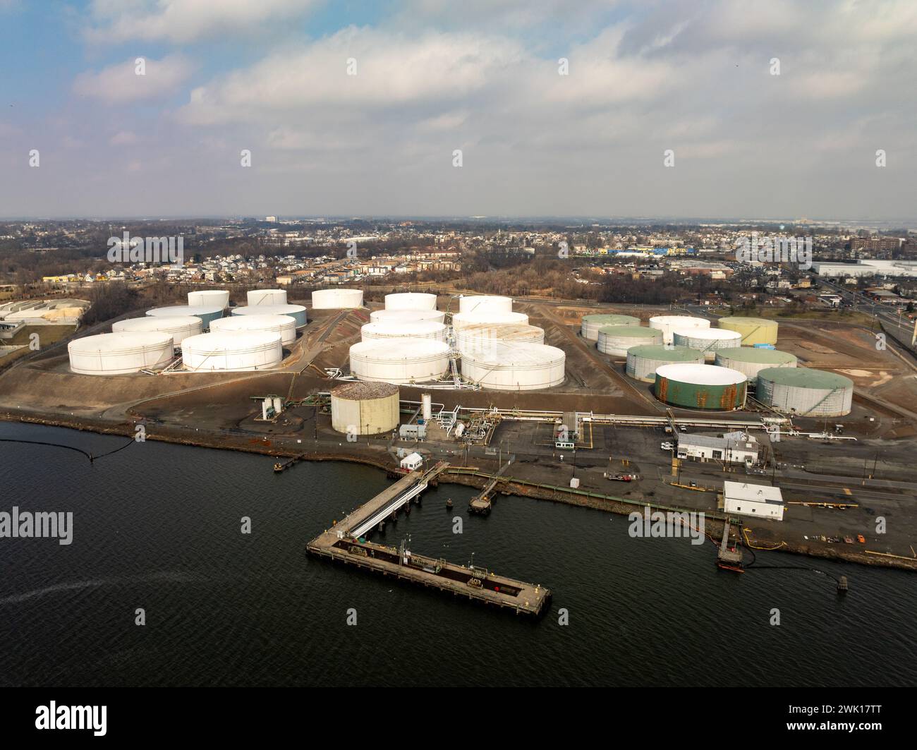 Aerial view of Perth Amboy Terminal in New Jersey storing various ...