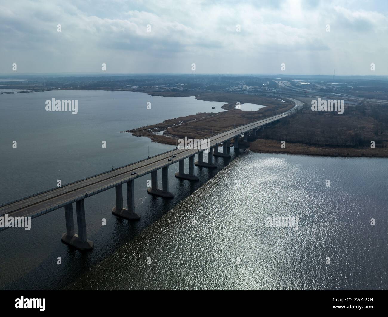 Aerial view of Victory Bridge, a highway bridge in the U.S. state of ...