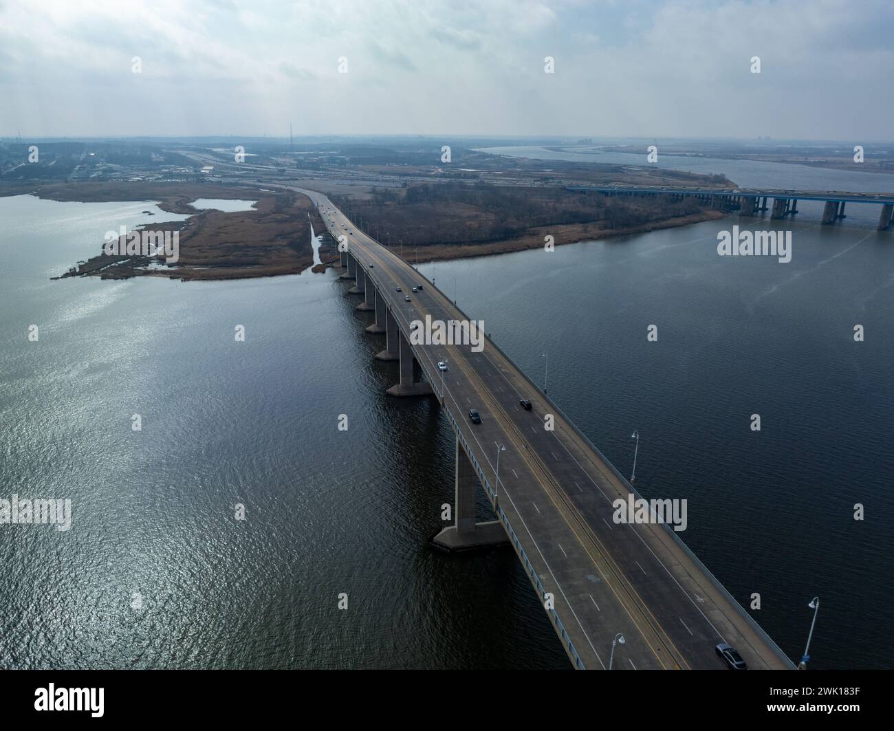 Aerial view of Victory Bridge, a highway bridge in the U.S. state of ...