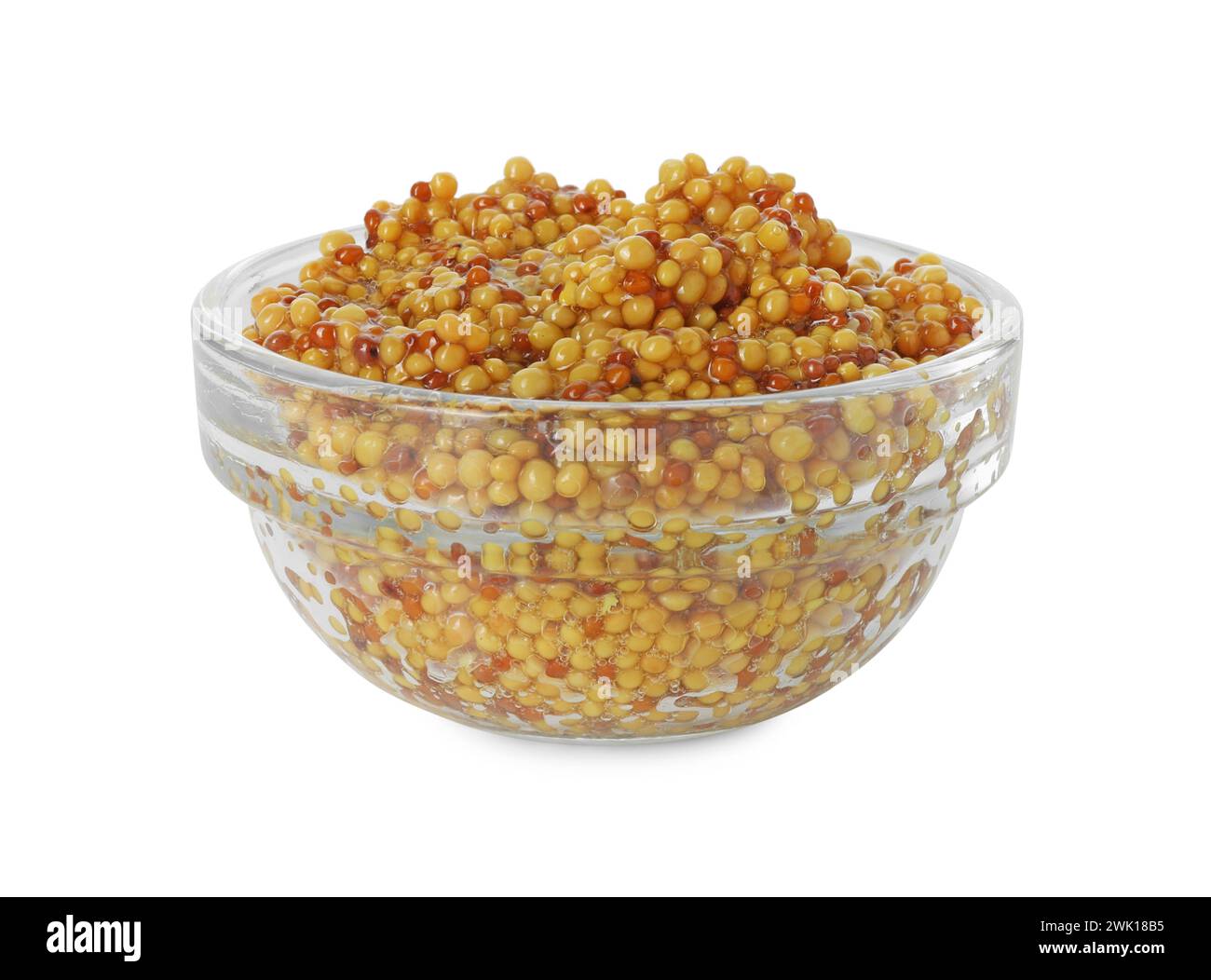Fresh whole grain mustard in bowl isolated on white Stock Photo - Alamy