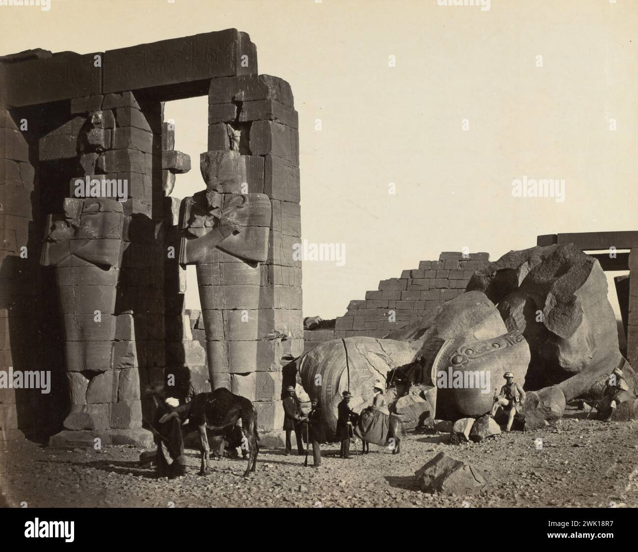 Fallen Statue at the Ramesseum, Thebes, Egypt. Photograph by Francis ...