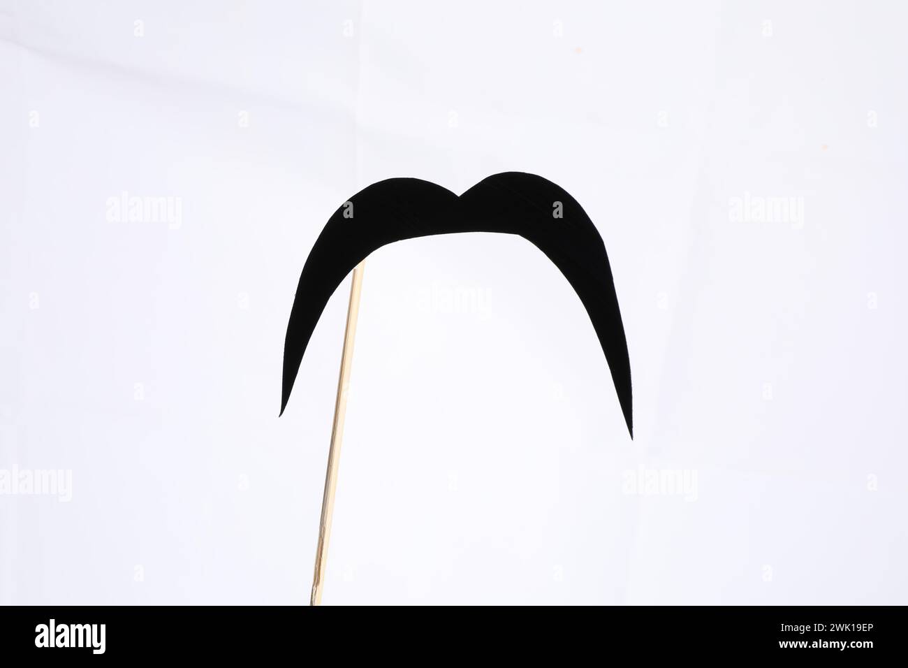 Fake paper mustache party prop against white background Stock Photo - Alamy