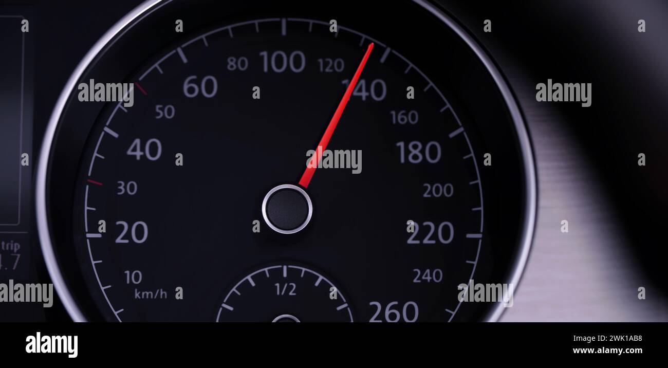 Speedometer on car dashboard, closeup. Banner design Stock Photo - Alamy