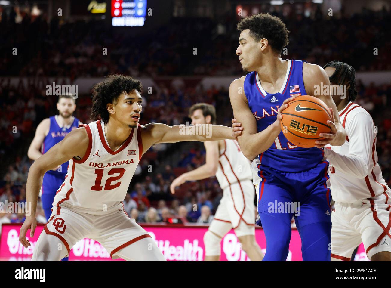 Kansas guard Kevin McCullar Jr., front right, goes against Oklahoma ...