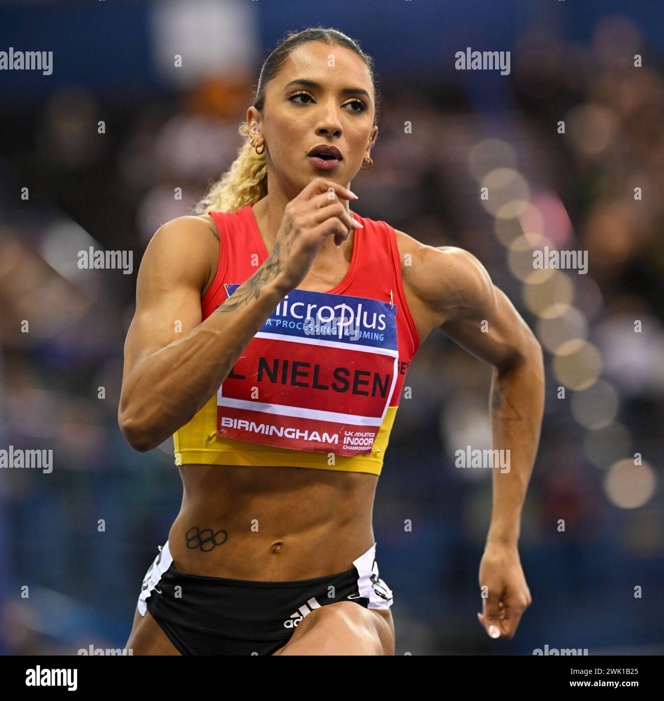 Birmingham, England. 17 February, 2024. Laviai Nielsen during the women ...