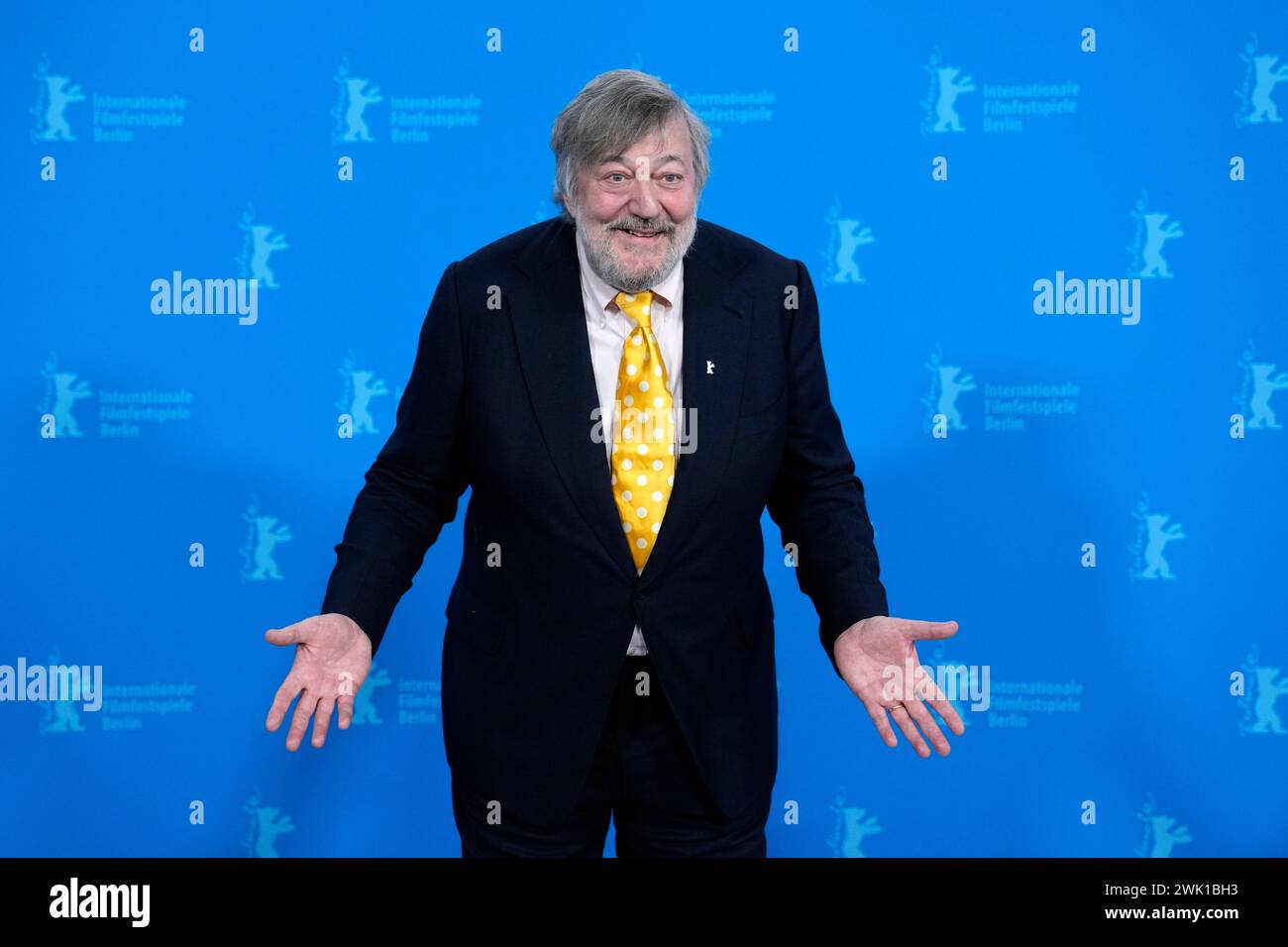 British actor and comedian Stephen Fry poses for photographers at the ...