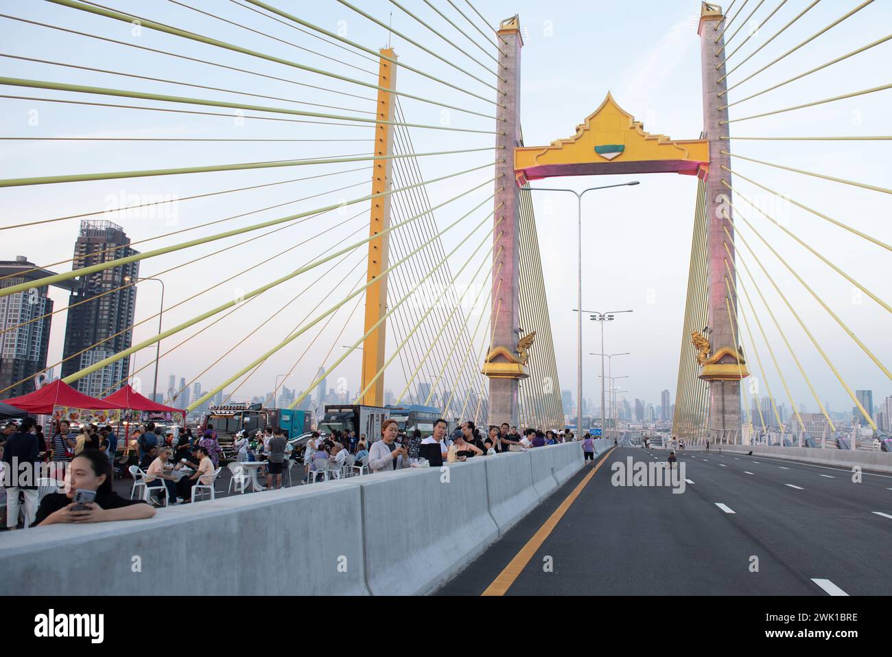 Bangkok, Thailand. 17th Feb, 2024. People walk around and admire And ...