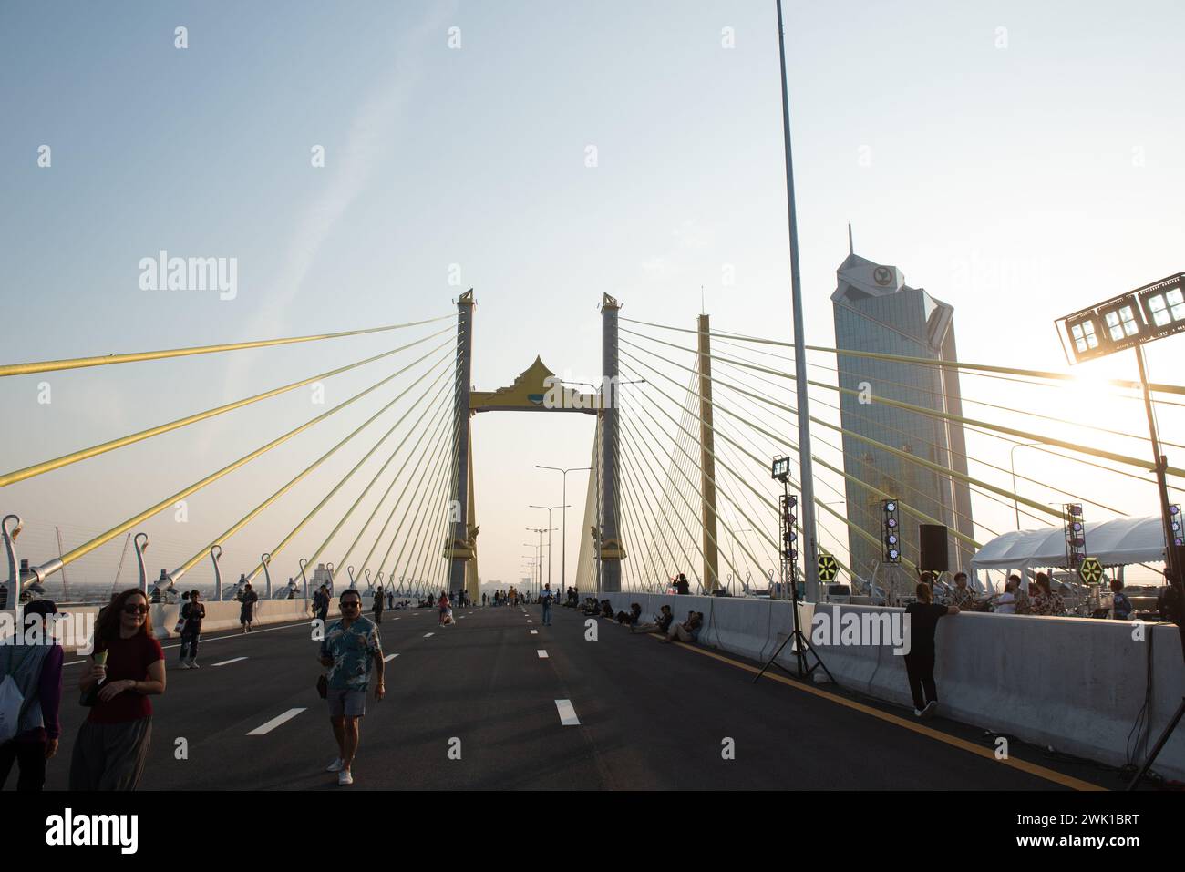 Bangkok, Thailand. 17th Feb, 2024. People walk around and admire And ...