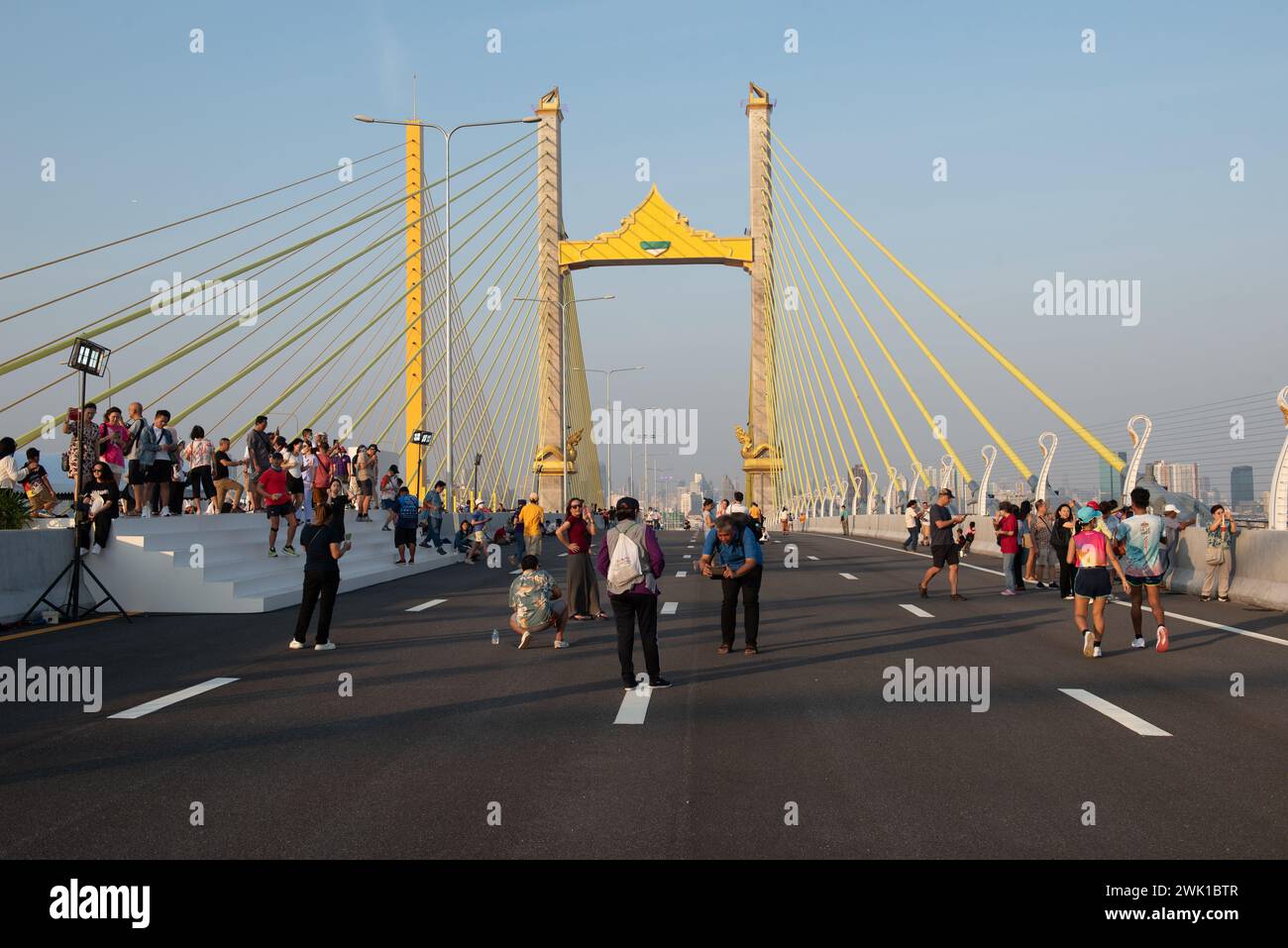 Bangkok, Thailand. 17th Feb, 2024. People walk around and admire And ...