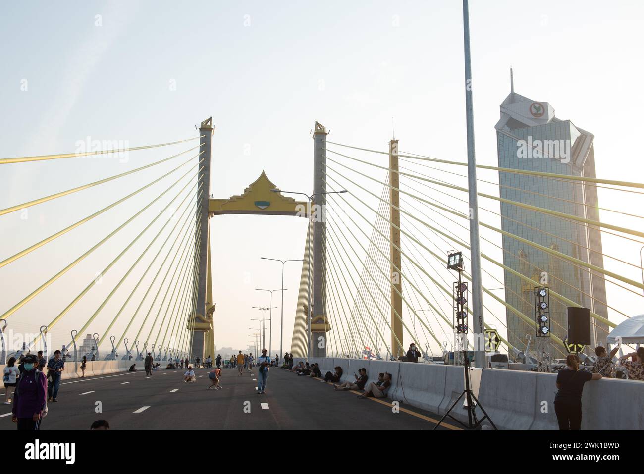 Bangkok, Thailand. 17th Feb, 2024. People walk around and admire And ...