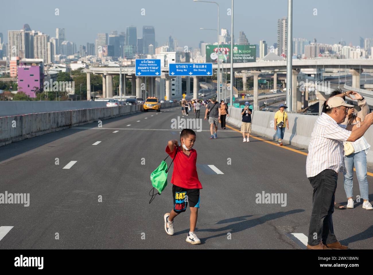 Bangkok, Thailand. 17th Feb, 2024. People walk around and admire And ...