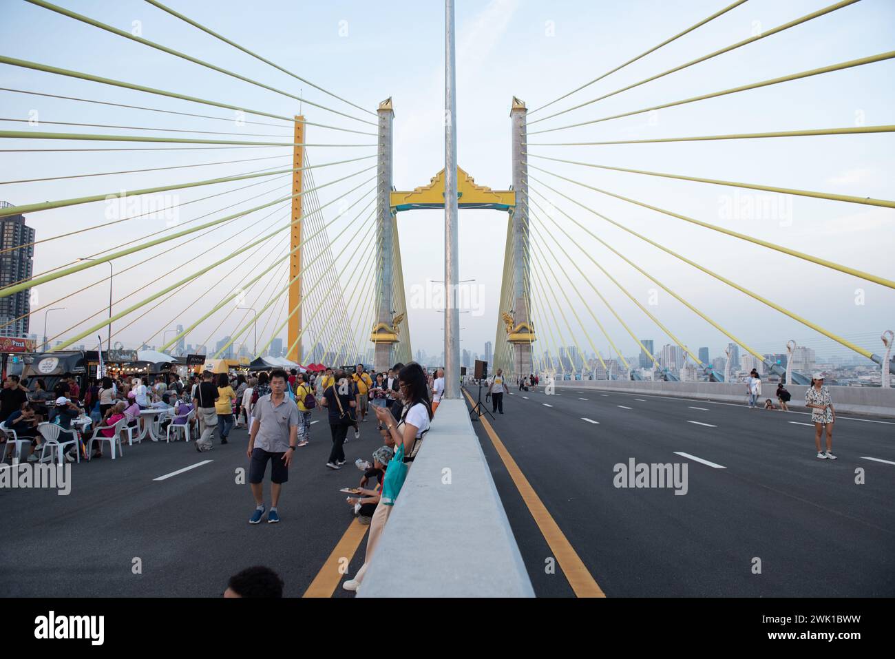 Bangkok, Thailand. 17th Feb, 2024. People walk around and admire And ...
