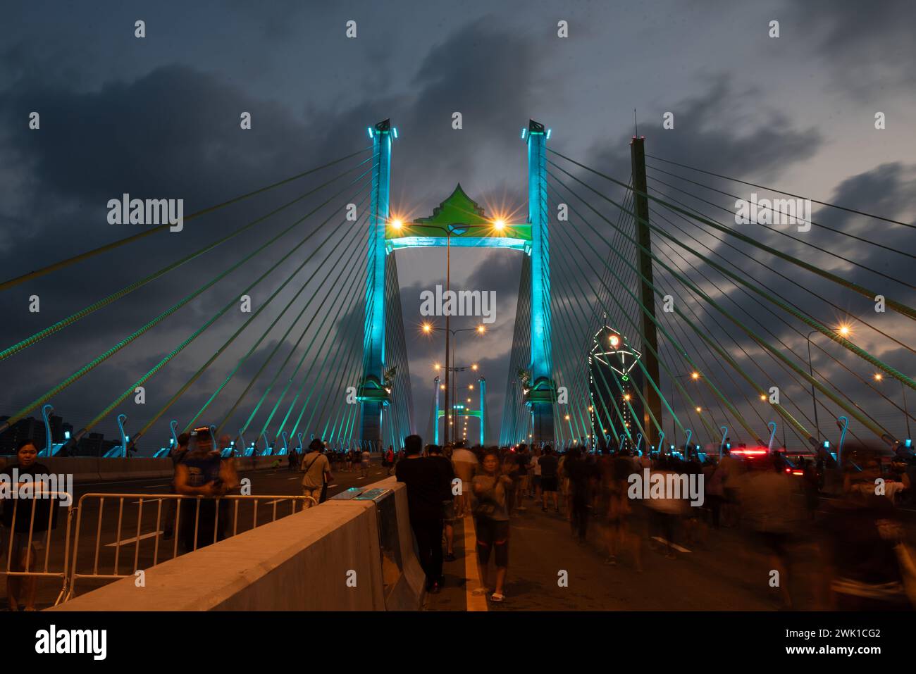 Bangkok, Thailand. 17th Feb, 2024. Night lights of ''The parallel ...