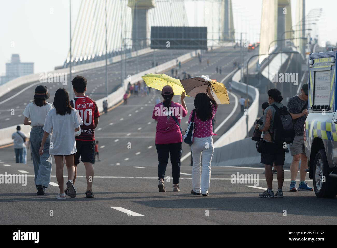 Bangkok, Thailand. 17th Feb, 2024. People walk around and admire And ...