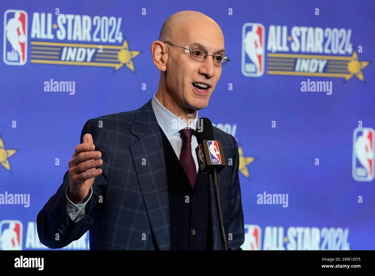 NBA Commissioner Adam Silver speaks during a news conference during the ...