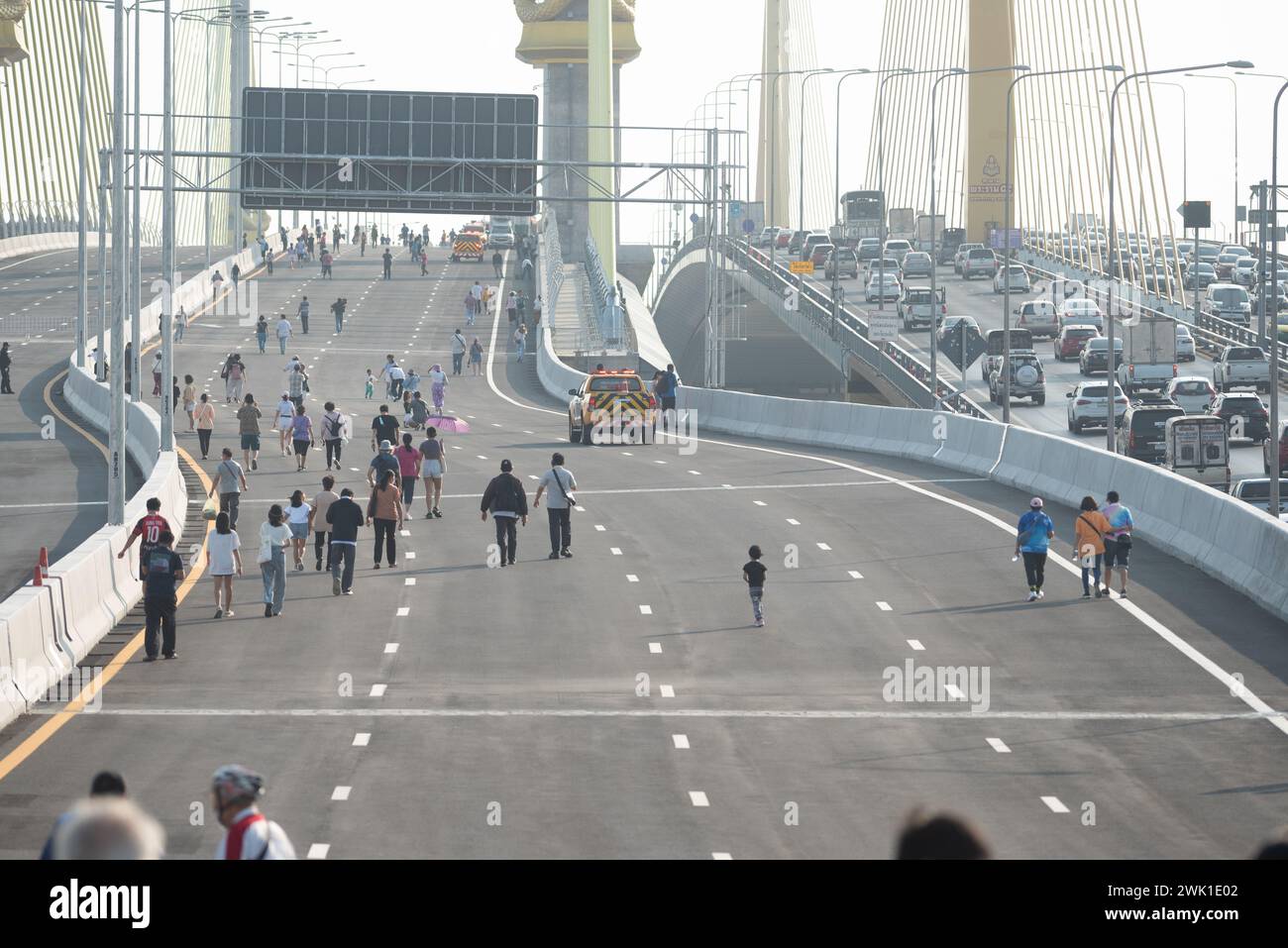 Bangkok, Thailand. 17th Feb, 2024. People walk around and admire And ...